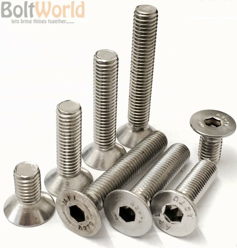 M6 / 6mm A2 COUNTERSUNK CSK SOCKET CAP ALLEN BOLT SCREWS STAINLESS ...