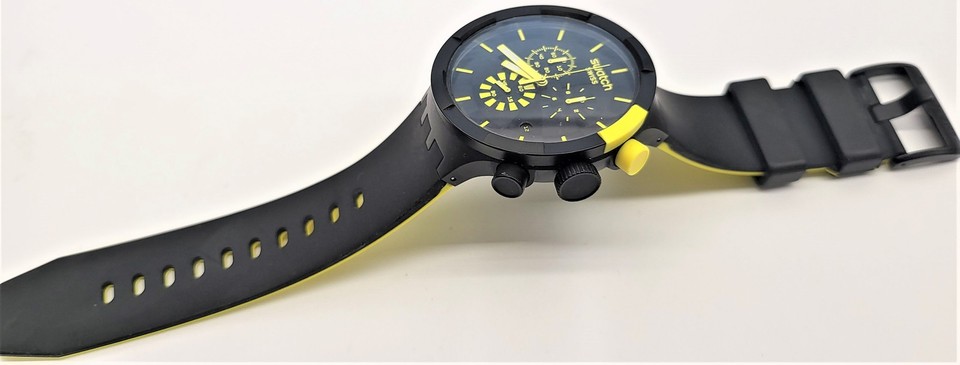 SWATCH Big Bold CHRONO 2020 - SB02B403 - CHECKPOINT YELLOW - Légèrement ...