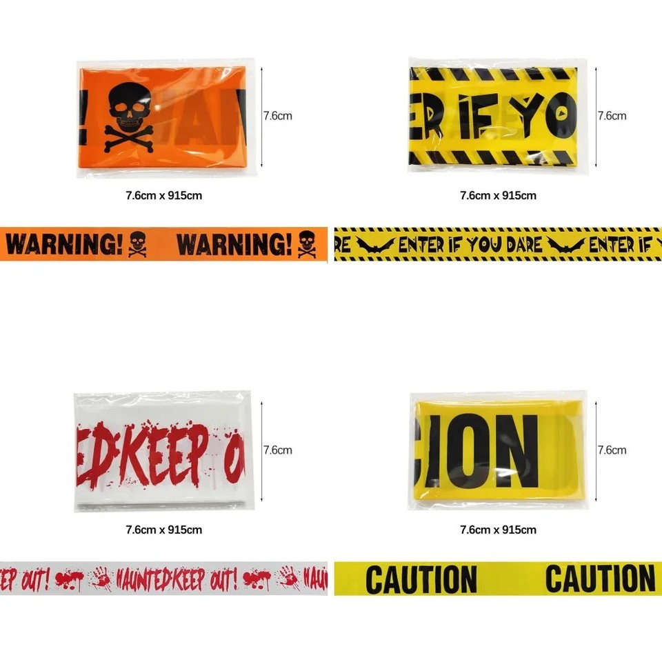 Halloween Warning Tape Signs Banner Scary Danger Line Props Haunted ...