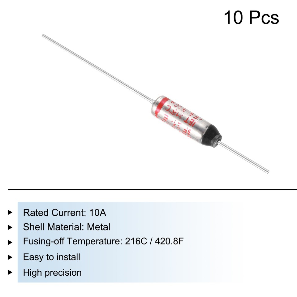 Thermal Fuse, 10A 250V 216C 4x11mm Thermal Cutoffs, Pack of 10 | eBay