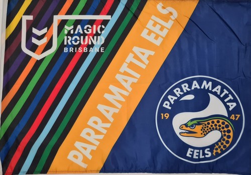 2023 NRL MAGIC ROUND OFFICIAL SUPPORTER FLAG – PARRAMATTA EELS | eBay ...