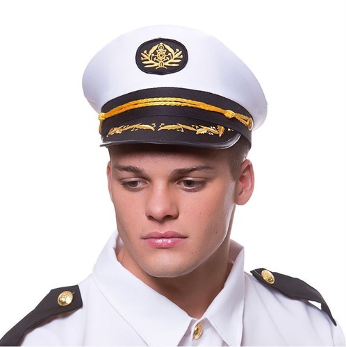 Adult SAILOR CAPTAIN CAP Hat Boat Sea Marine Anchor Fancy Dress ...
