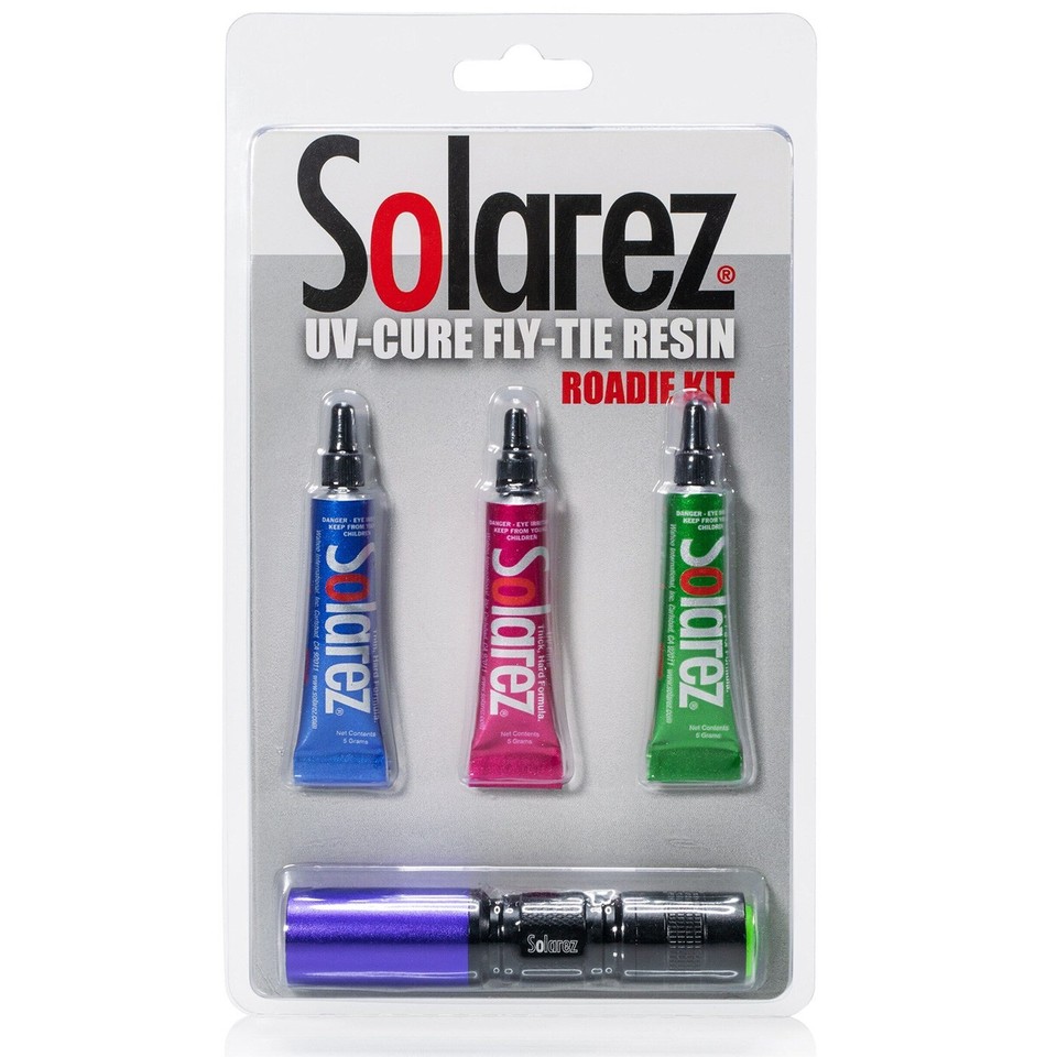 SOLAREZ ROADIE KIT - Fly Tying UV Resin & Cure Light - Thin, Thick, Flex NEW! | eBay