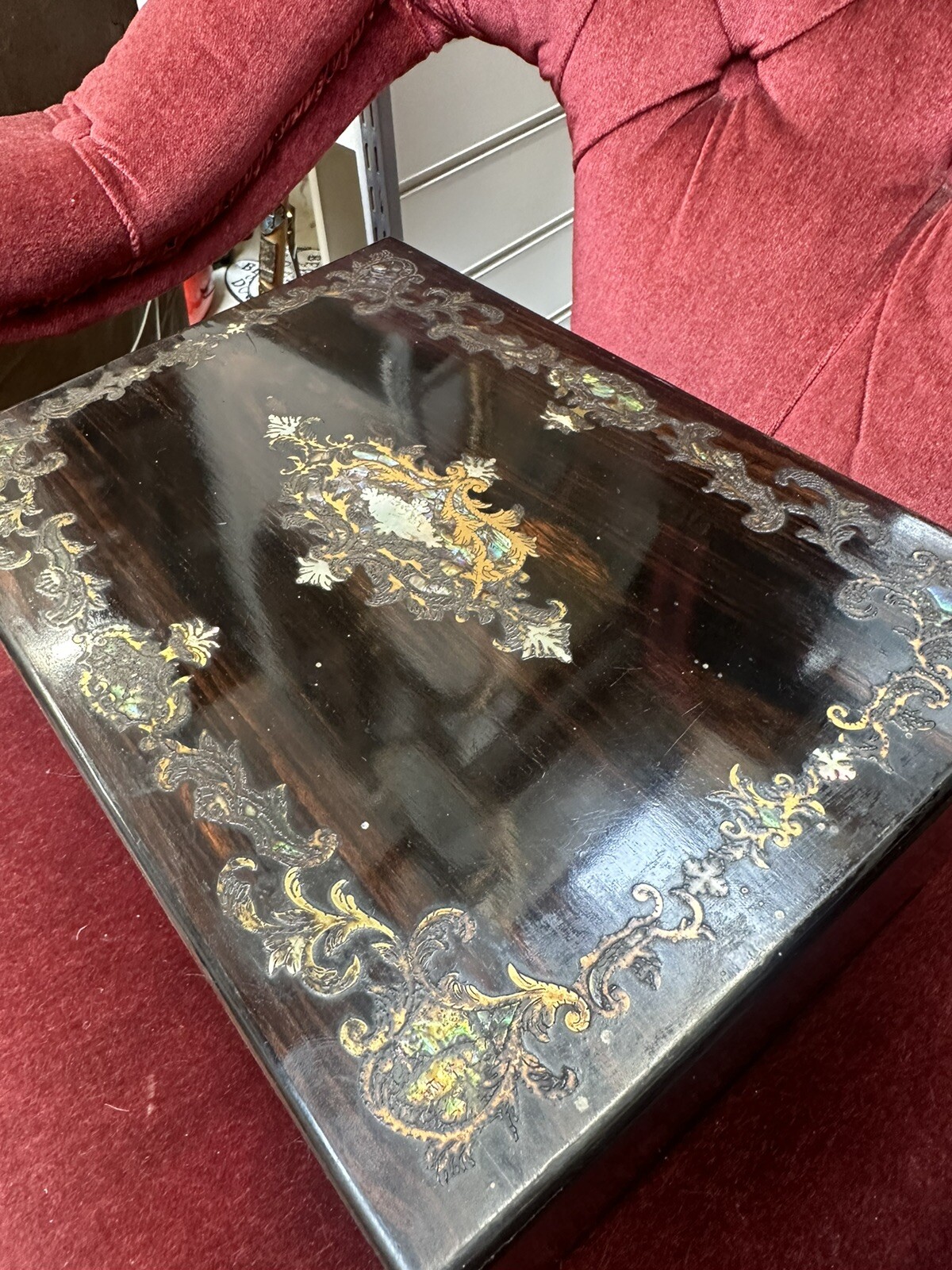 Antique Victorian Coromandel Sewing Box | eBay