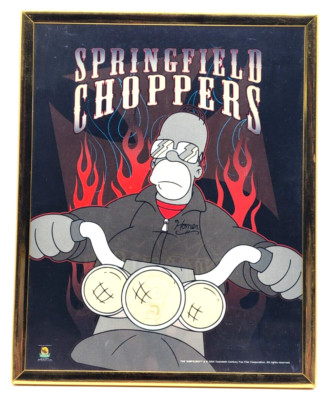 HOMER SIMPSON SCORPION POSTERS SPRINGFIELD CHOPPERS MOTORCYCLE FRAMED ...