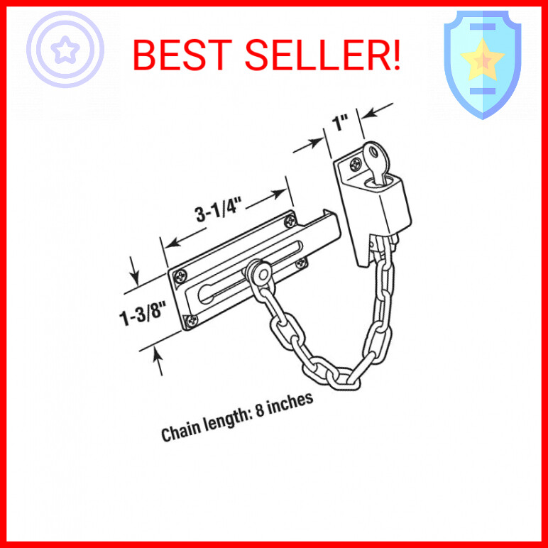 Prime-Line U 9914 Steel, Antique Brass, Keyed Chain Door Guard (Single ...