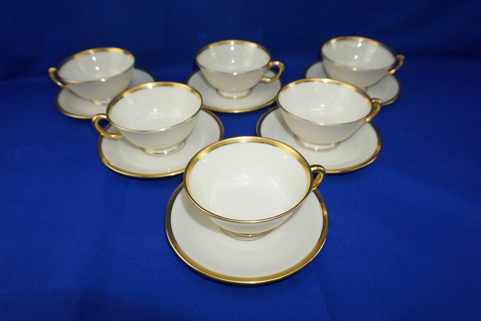Lenox Tuxedo J-33 (6) Cups, 2 1/8" & (6) Saucers, 5 5/8" | eBay