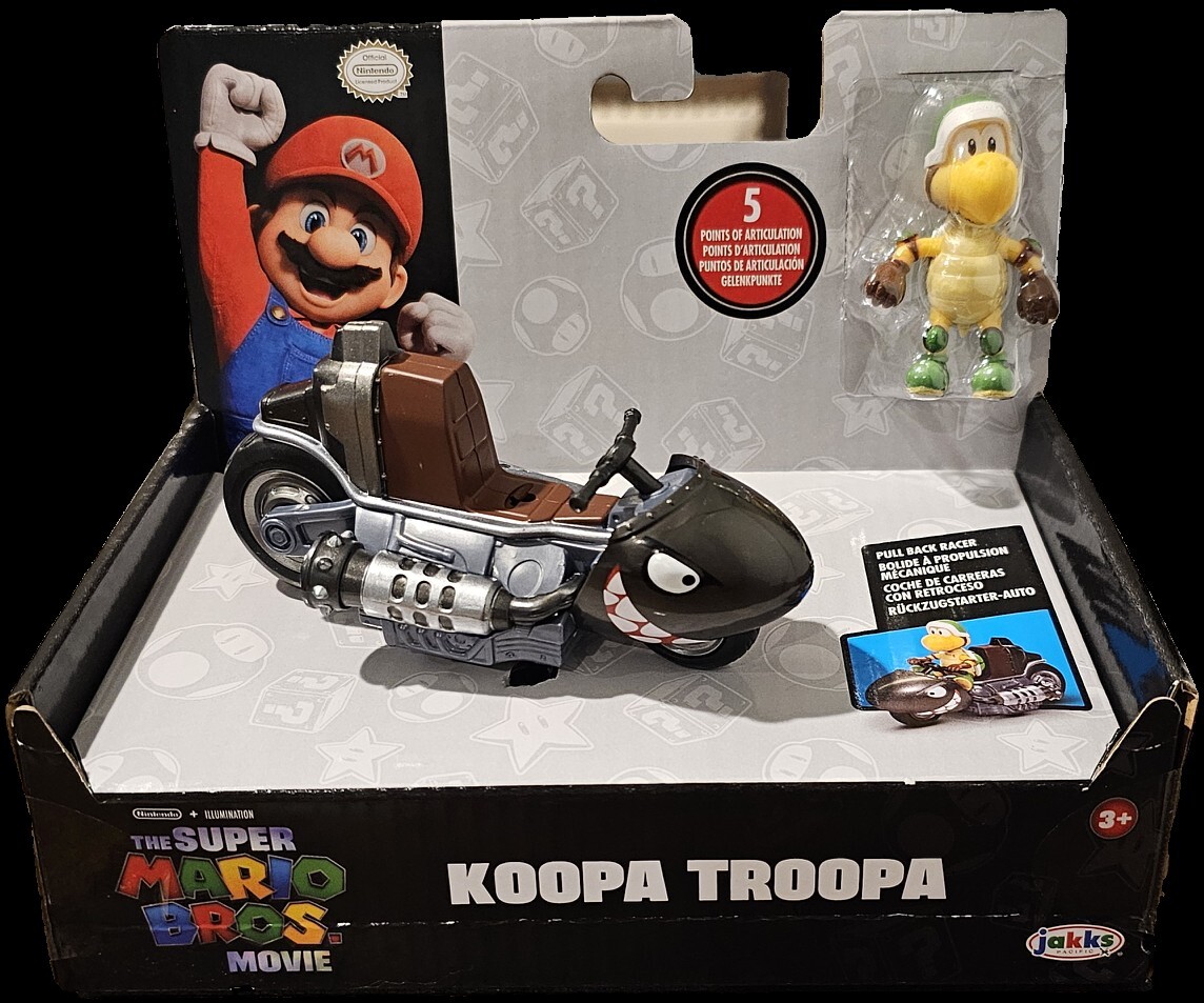 NEW Super Mario Bros Movie KOOPA TROOPA Figure & Pull Back Racer Kart ...