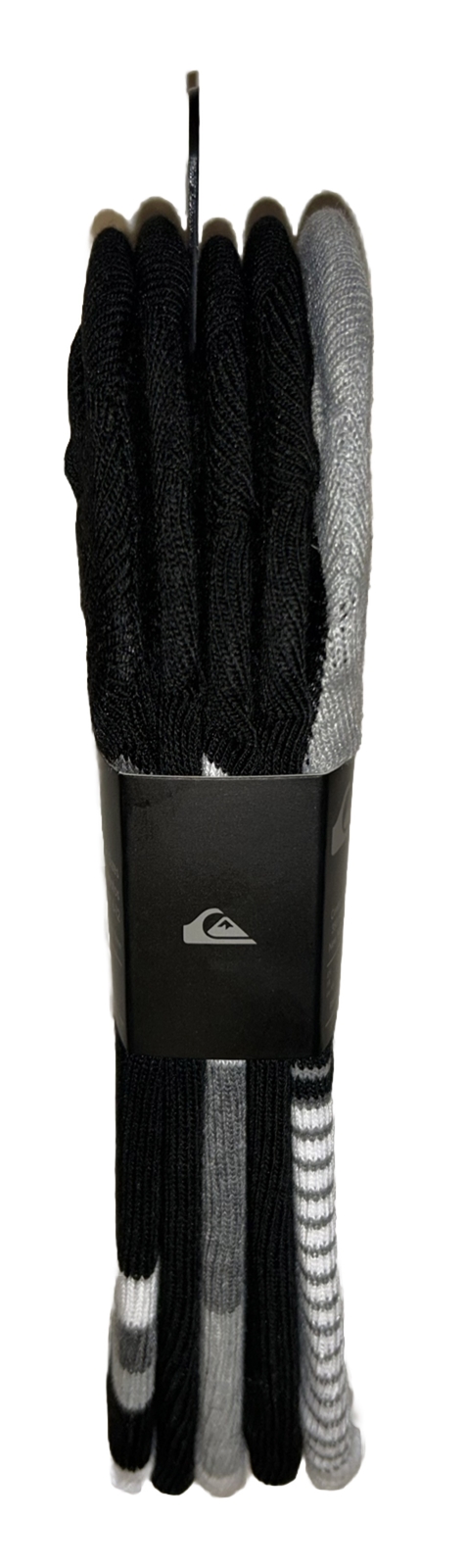 Quicksilver No Show Socks 5 Pair Men's 6-12 Black White Gray Mixed Surf ...
