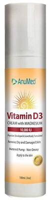 AnuMed Vitamin D3 Cream with Magnesium 10,000 IU | Healthy Skin Care ...
