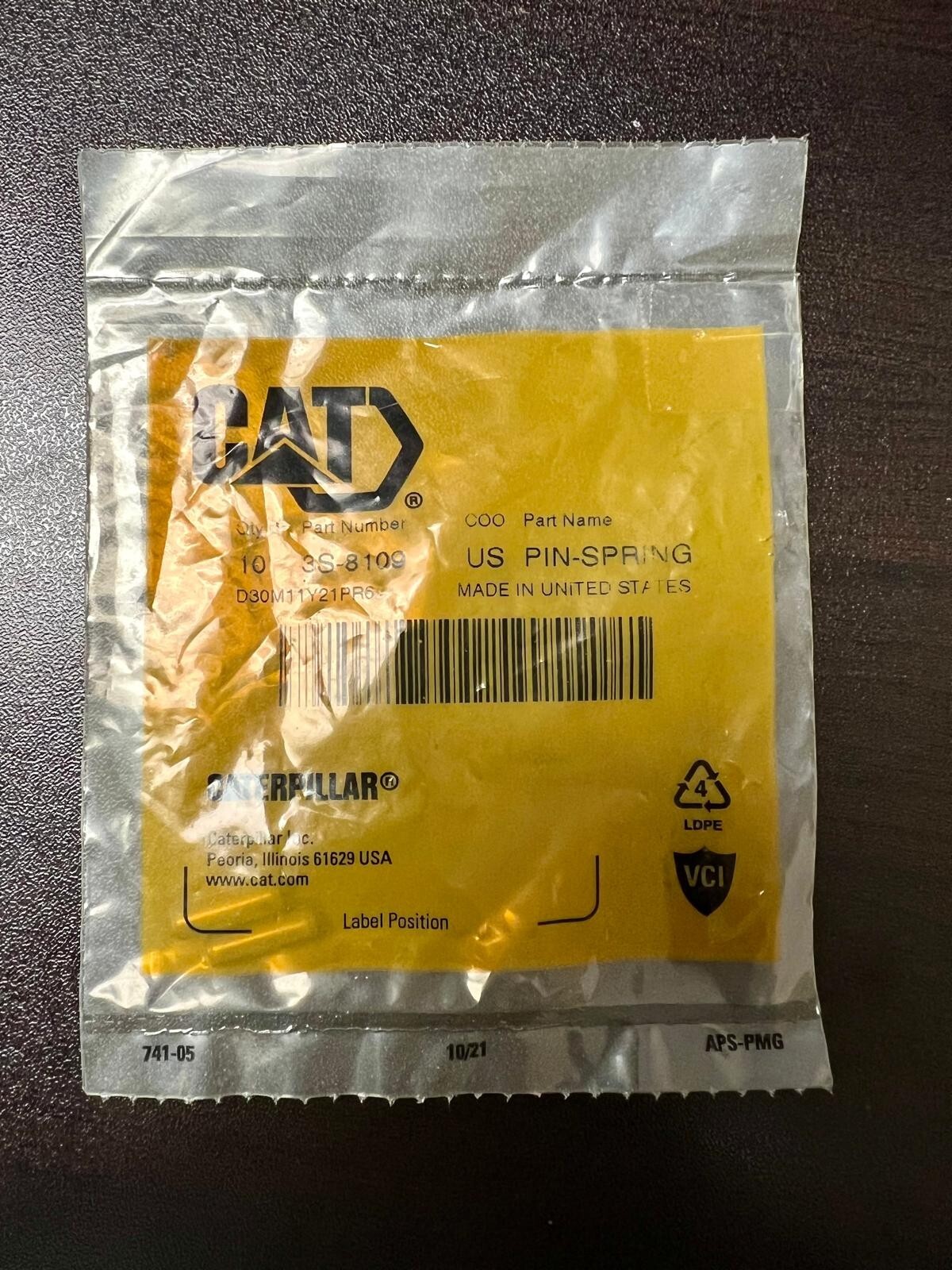 CATERPILLAR 3S8109 PIN-SPRING | eBay