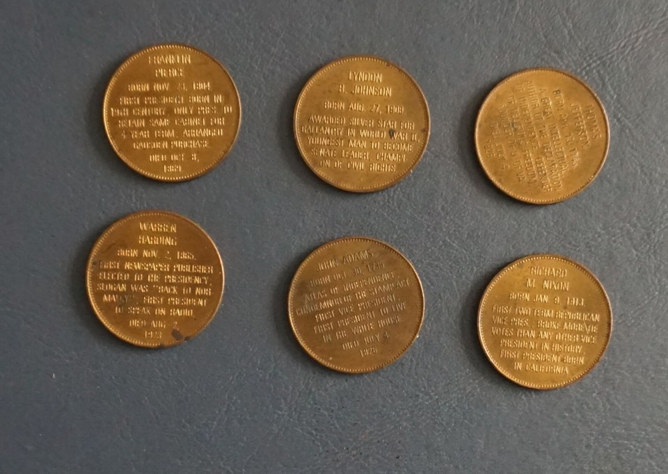 Six Presidents Of The United States of America Tokens Coins | eBay