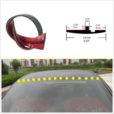 10ft/3M Black DIY T-Type Rubber Seal Car Windshield Edge Protector ...