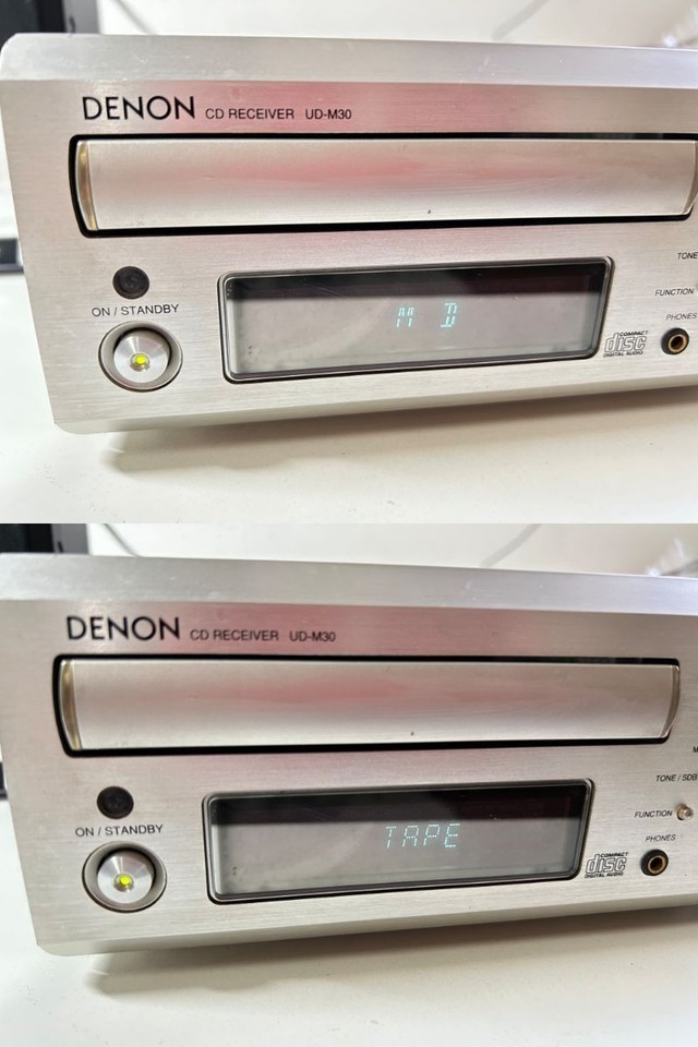 Denon UD-M30 Compact CD Player Mini Receiver Hi-Fi Silver AC100 V 50/60 ...