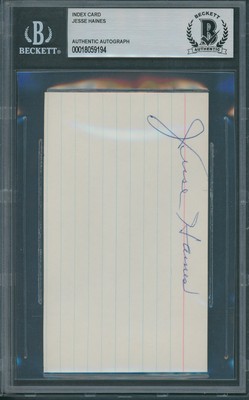 Jesse Haines Signed Index Card Beckett Authentic Autograph *9194 | eBay