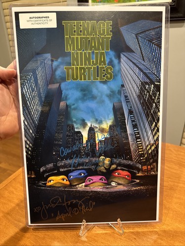 TEENAGE MUTANT NINJA TURTLES POSTER PHOTO SIGNED Judith Hoag & Brian ...