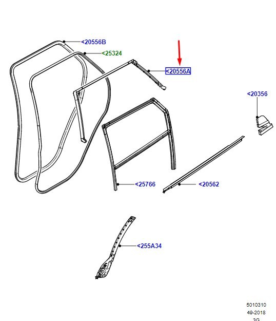 LR RR Evoque L551 Hecktür Linksrahmen Glas Gummi -Seehund LR114337 Neue ...