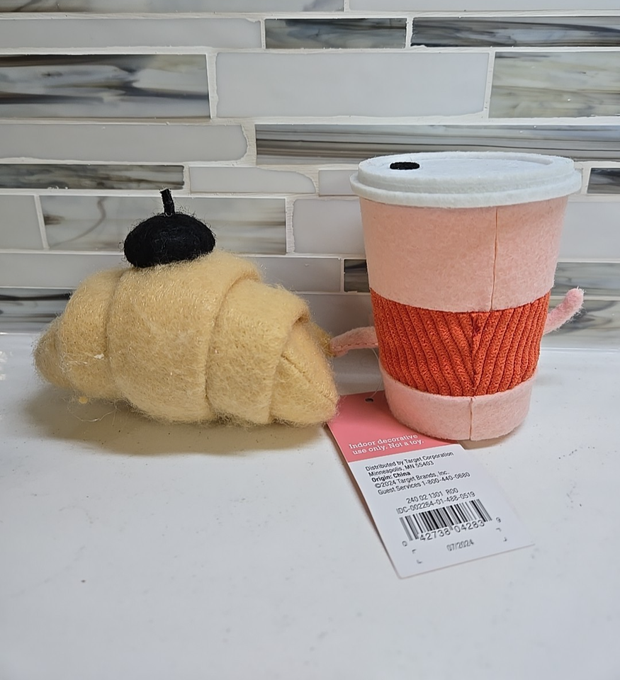 2025 Target Spritz Valentine's Day Felt Duo NWT ~ Coffee and Croissant ...