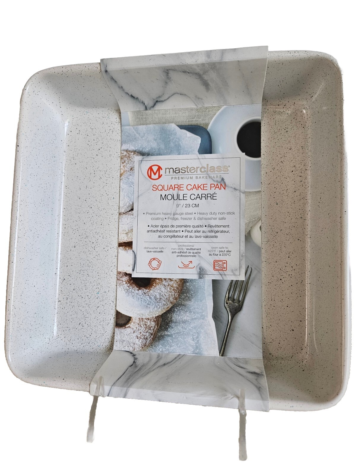 NEW! Masterclass Cookware Square Cake Pan 9" Steel Bakeware White ...