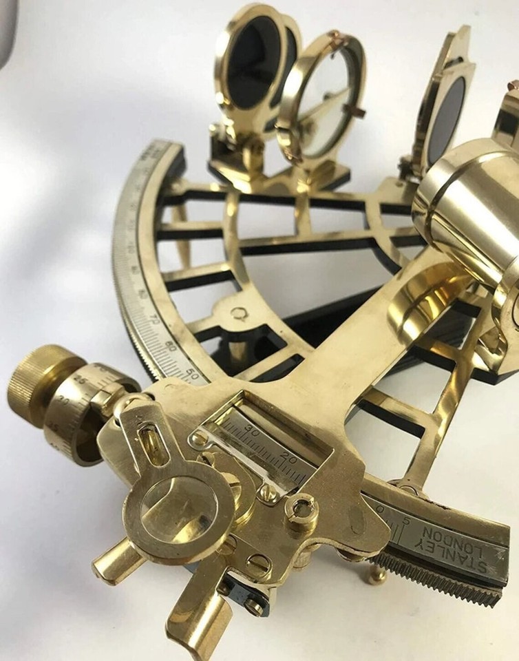 Nautical hand-made brass 9"sextant nautical working navigational ship ...