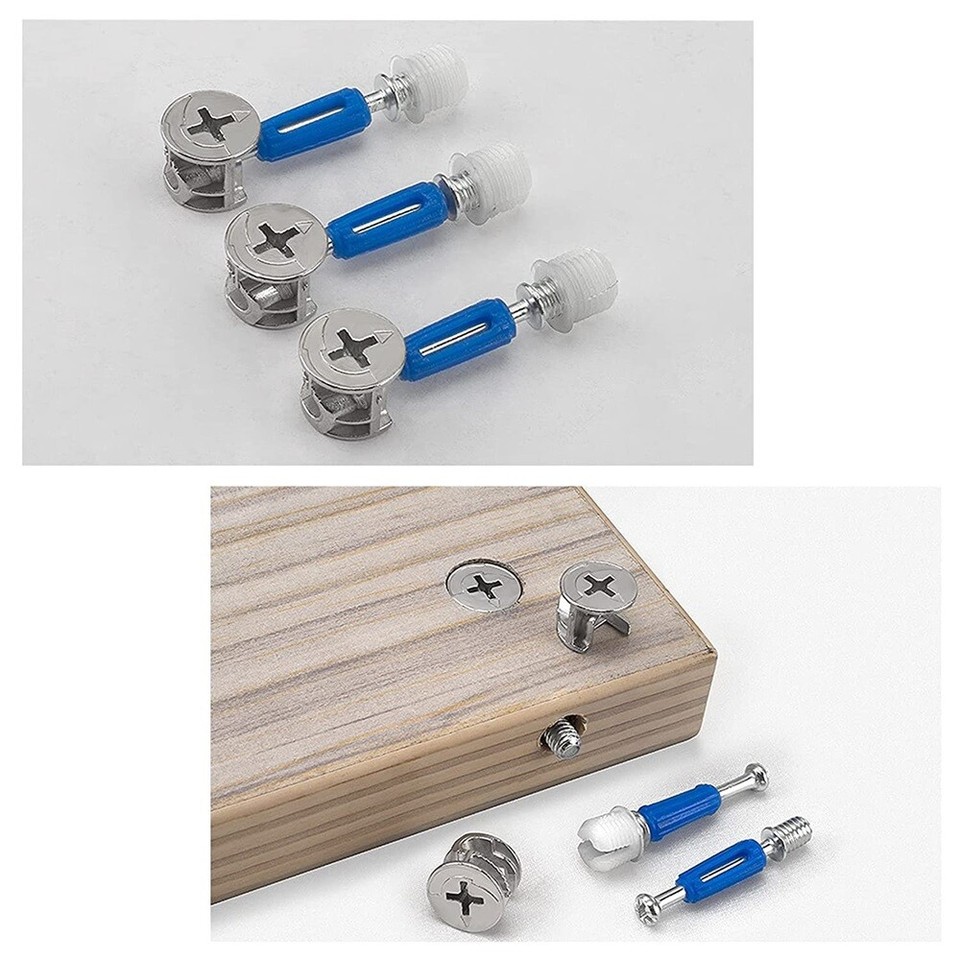 50 PCS 3 in 1 Furniture Cam Lock Fittings Hardware Fixing Screws ...