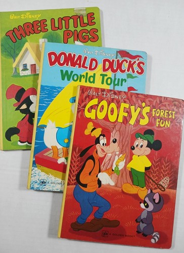 Disney Golden Boook Three Little Pigs, Donald World Tour Goofy Forest ...