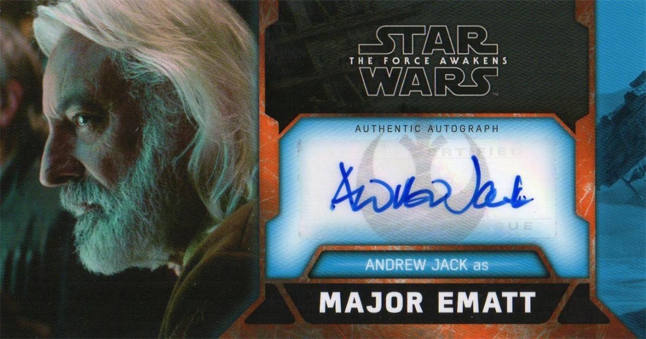 Force Awakens Widevision 3D Autograph Andrew Jack as Major Ematt Orange ...