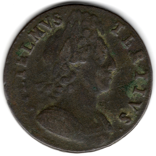 1700 HALFPENNY COIN COPPER KING WILLIAM III GOOD CONDITION RARE S3556 ...