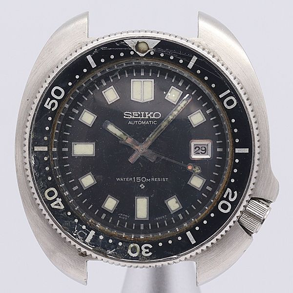 SEIKO AT/Automatic 6105-8110 150M Top Black Dial Men's Watch Size 43mm ...