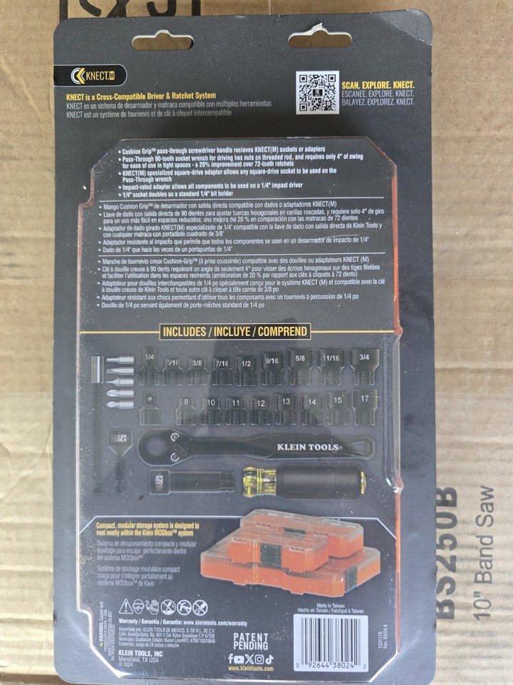 Klein 65400KNECT KNECT Essential Pass Through Impact Socket, SAE/Met ...