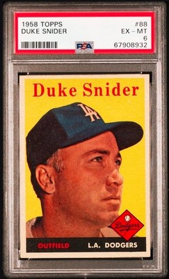 1958 Topps - Duke Snider #88 Graded PSA 6 EX-MT | eBay
