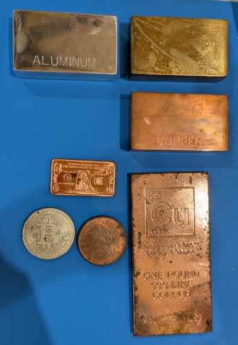 2.44lbs Copper, Brass, Aluminum Bullion .999 Metal Bars - Varied ...