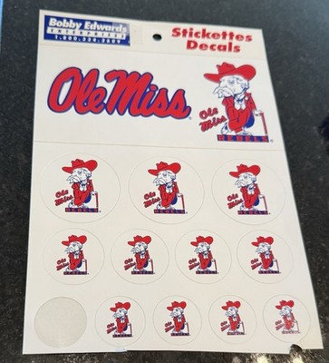 Vintage Ole Miss Rebels Col Reb Sticker Sheet Decals | eBay
