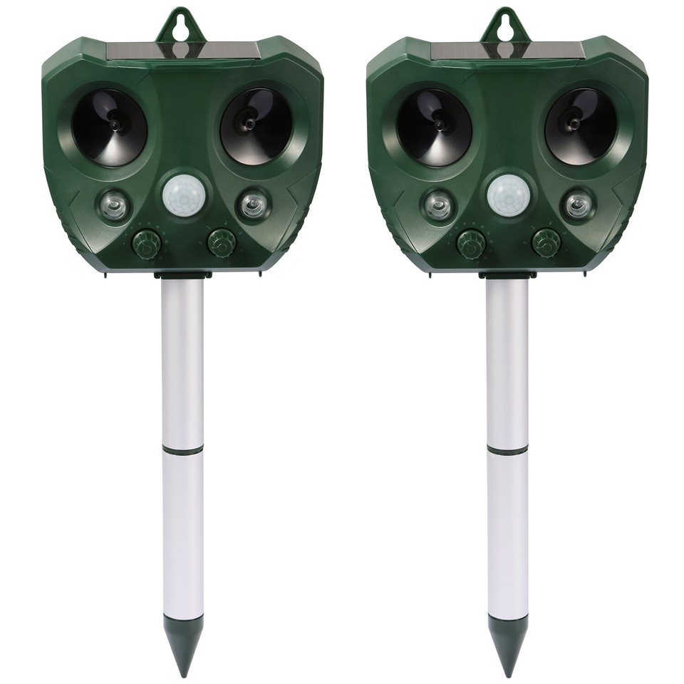 1/2 Animal Repeller Ultrasonic Solar Power Outdoor Pest Dog Fox Mice ...