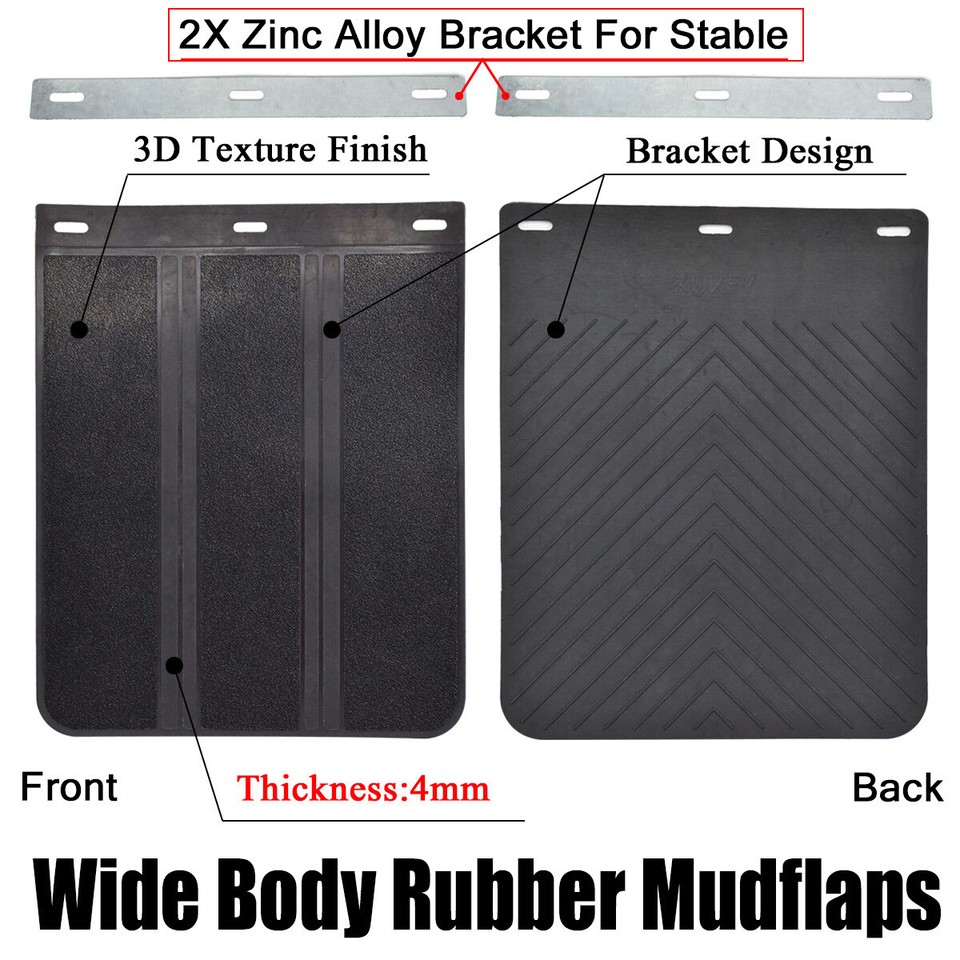 Mud Flaps 12"x 15" Semi Truck Trailer HEAVY DUTY 4MM Thick RUBBER 1 ...
