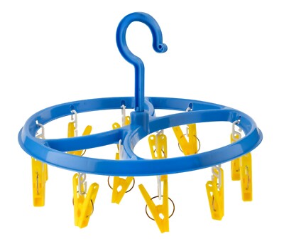 12 Pegs Laundry Hanger Clothes Plastic Strong Washing Line Airer Dryer ...