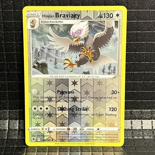 Hisuian Braviary #132/189 Astral Radiance Pokemon Rare Reverse Holo ...