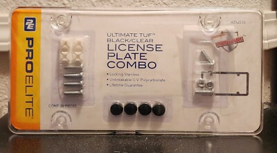 ProElite Ultimate Tuf Black/Clear License Plate Combo | eBay
