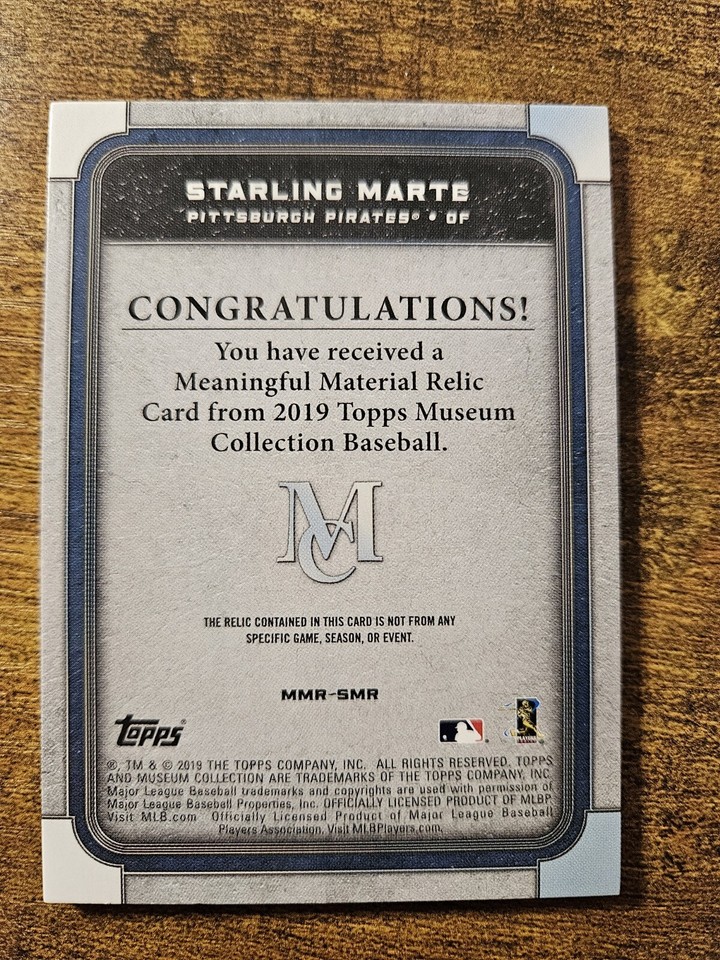 2019 Topps Museum Collection Meaningful Material Relic Starling Marte ...