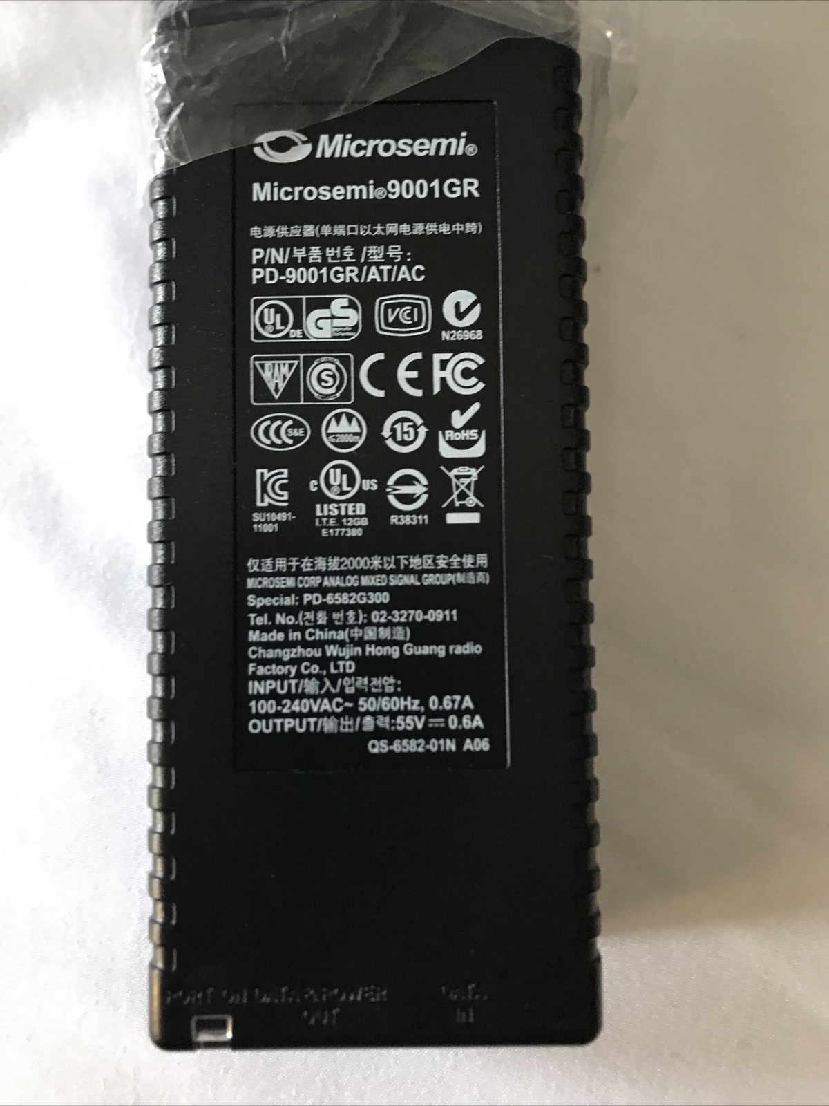 Microsemi+9001gr+1-port+802.3at+Gigabit+Poe+Midspan+Injector+30w+Output ...