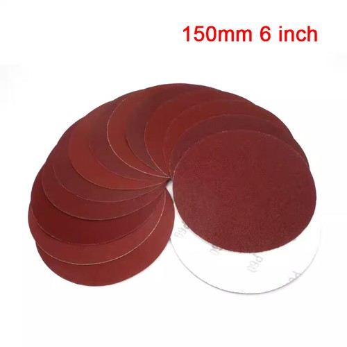 6" 150mm Self Adhesive Sanding Discs Sandpaper Glued Backing Pads 60 ...