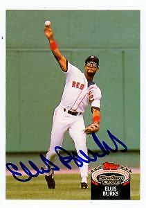 Ellis Burks autographed baseball card (Red Sox) 1992 Topps Stadium Club ...