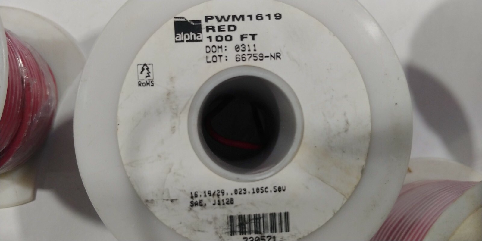 NEW #16 AWG Red Wire 100’ ft PVC 26/30 Stranded 600V 105C Alpha 3077 ...