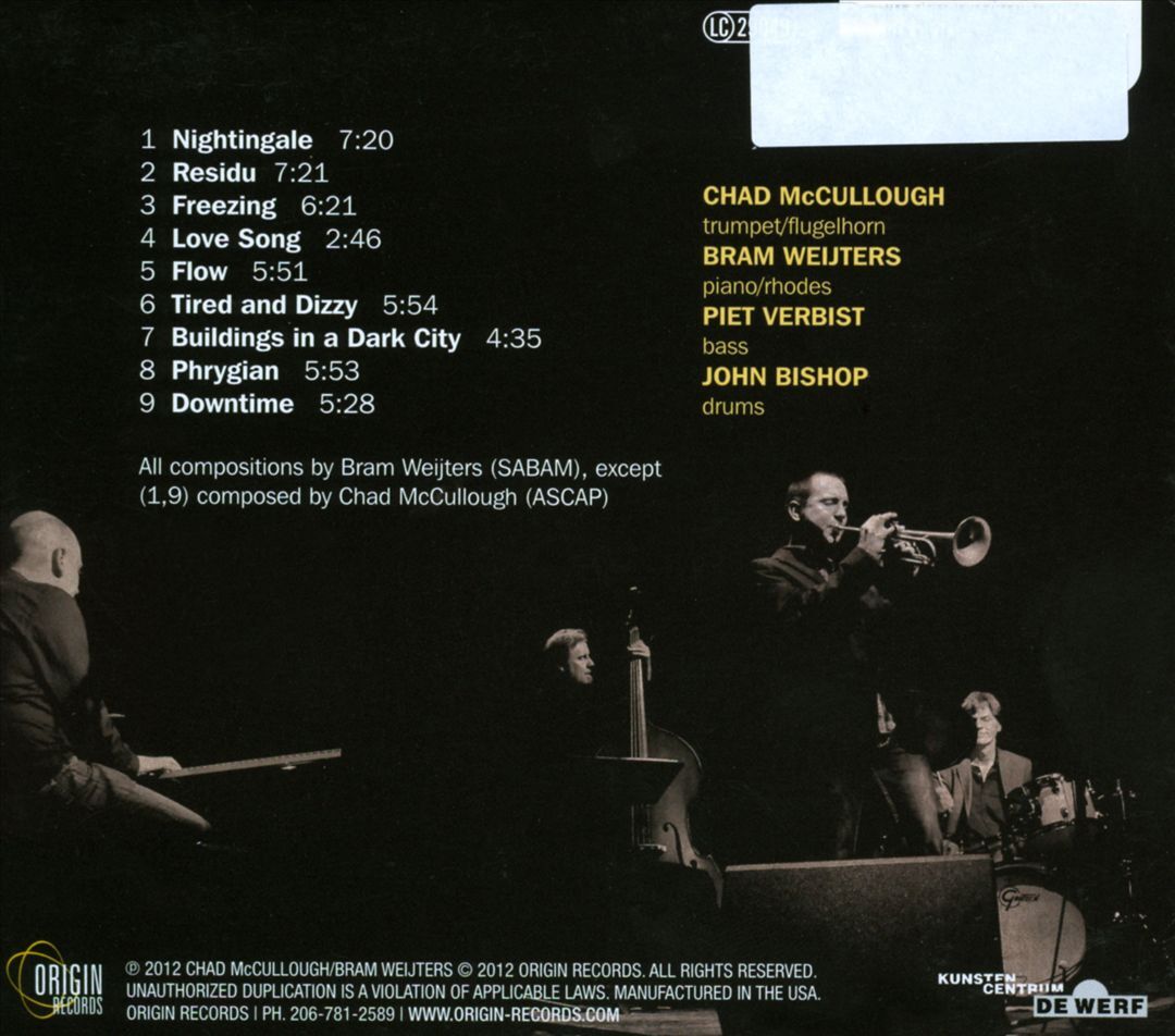 CHAD MCCULLOUGH & BRAM WEIJTERS QUARTET URBAN NIGHTINGALE NEW CD ...