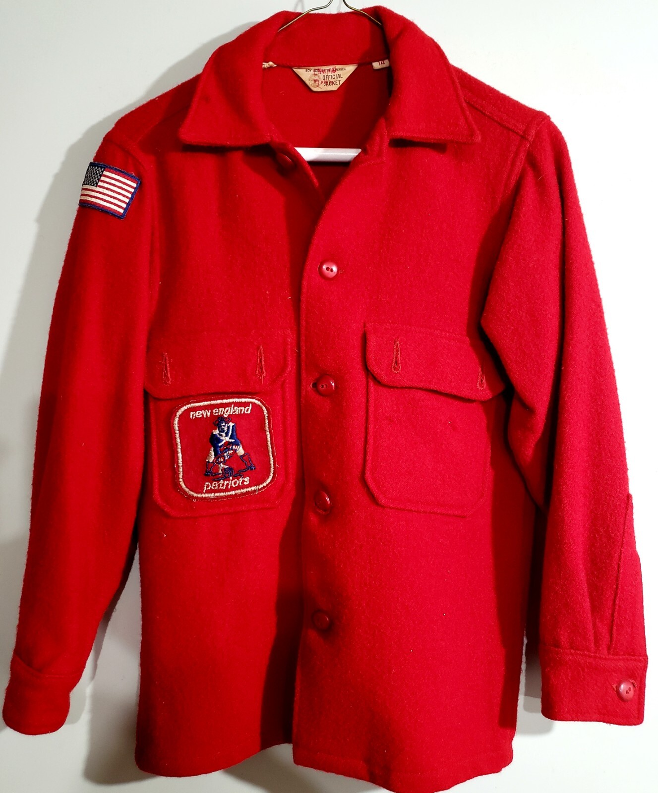 Vintage BOY SCOUTS OF AMERICA Red Wool Official Jacket W/ New England ...