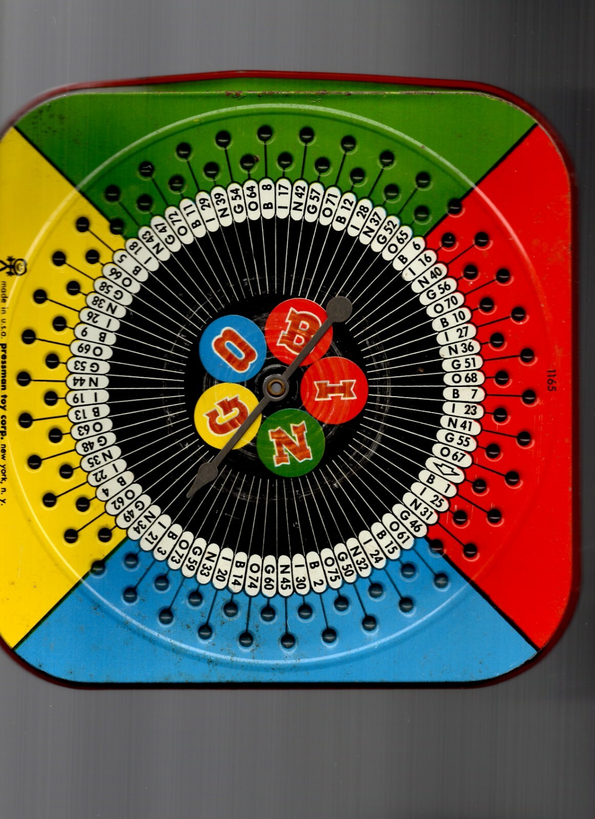 Vintage Square Metal Bingo Spinner Pressman # 1165 | eBay