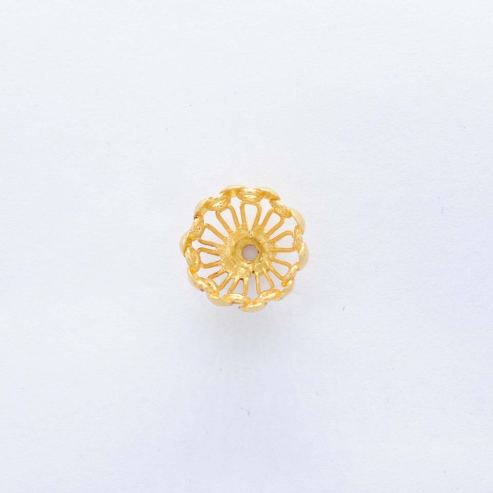 18k Yellow Gold Fancy Spacer Cap Bead Finding for Customized Jewelry ...