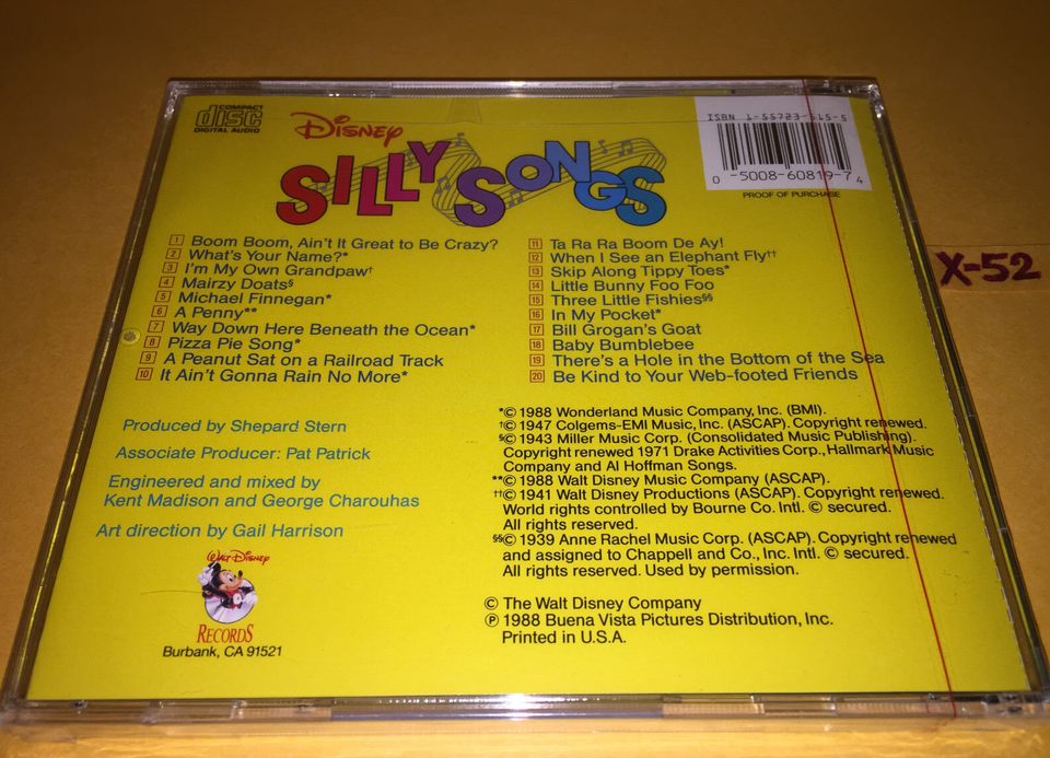 Disney Silly Songs CD 20 hits mickey mouse skip along tippy toes in my ...