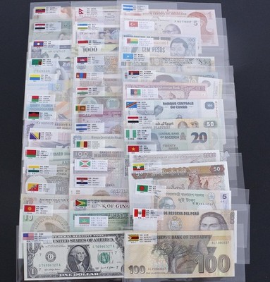 Lots 100 Different Real Paper Money 50 Countries World Banknotes ...