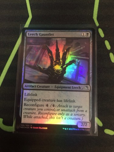 MTG Magic The Gathering Leech Gauntlet Foil Artifact Black Lifelink ...